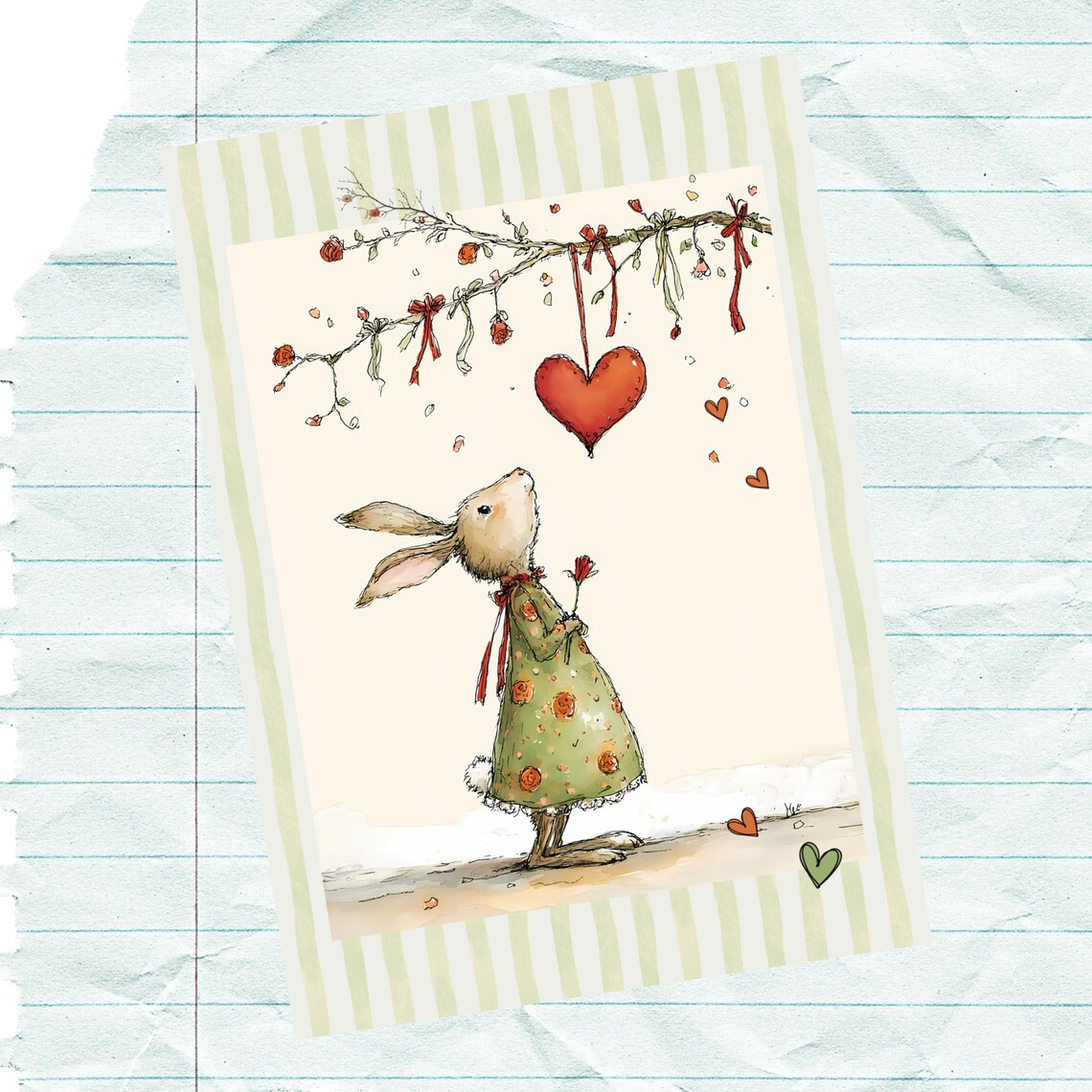 Valentines Note Cards Set of 6 -- Quirky Animal Valentines Note Cards ...