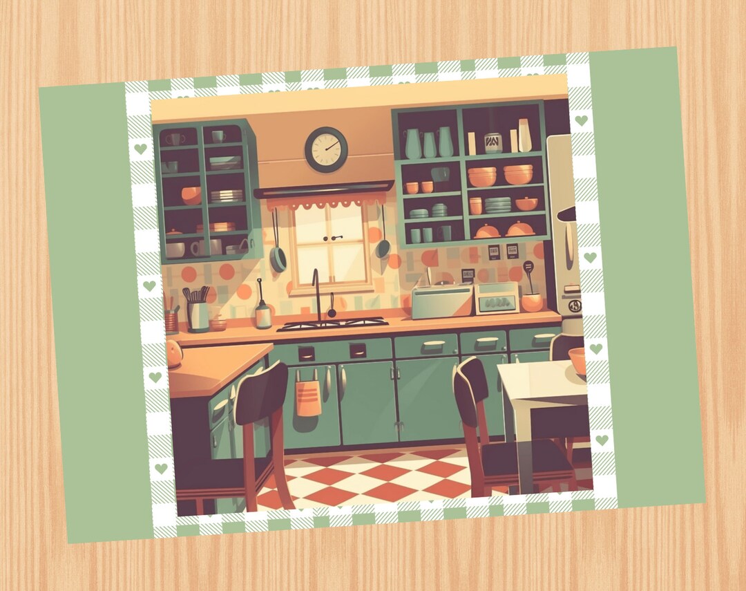 Greeting Cards Set of 5 -- Retro Kitchen Cards, Kitchen Nostalgia ...