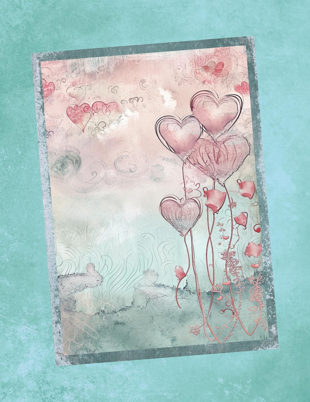 Quirky Heart Note Cards -- Blank Cards Set of 6, Hearts Valentine Note ...