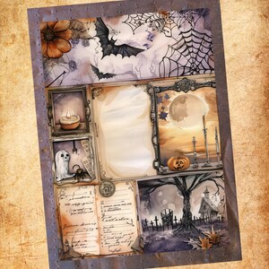 Halloween Blank Cards Set of 6 -- Gothic Halloween Note Cards, Blank ...