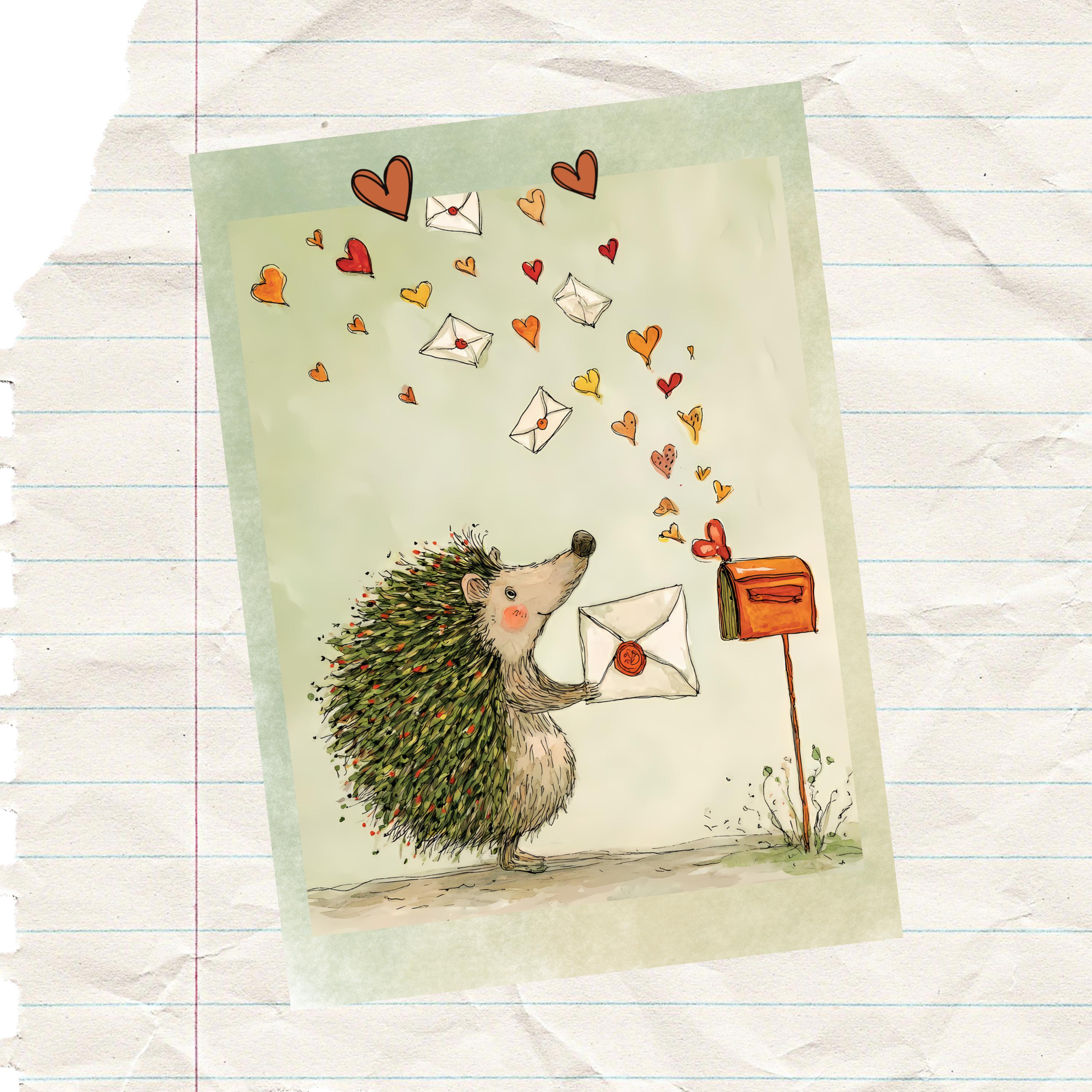 Valentines Note Cards Set of 6 -- Quirky Animal Valentines Note Cards ...