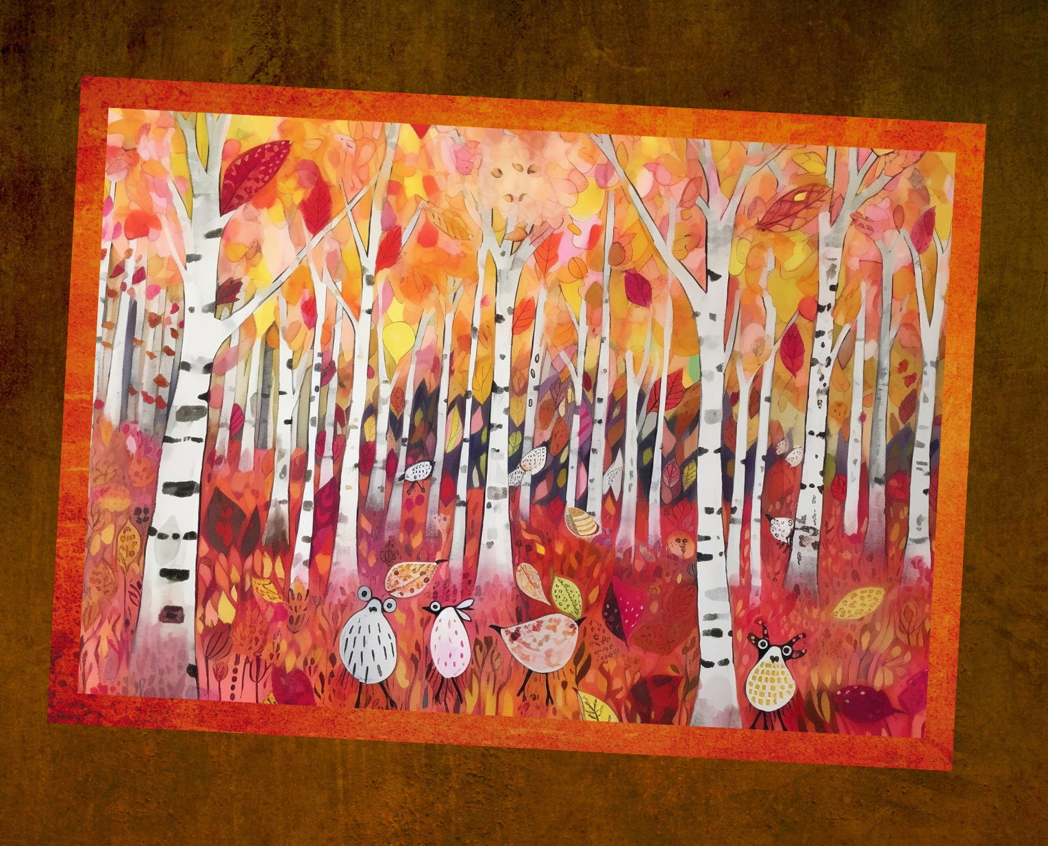 Blank Cards Set of 5 -- Whimsical Fall Note Cards, Blank Cards ...