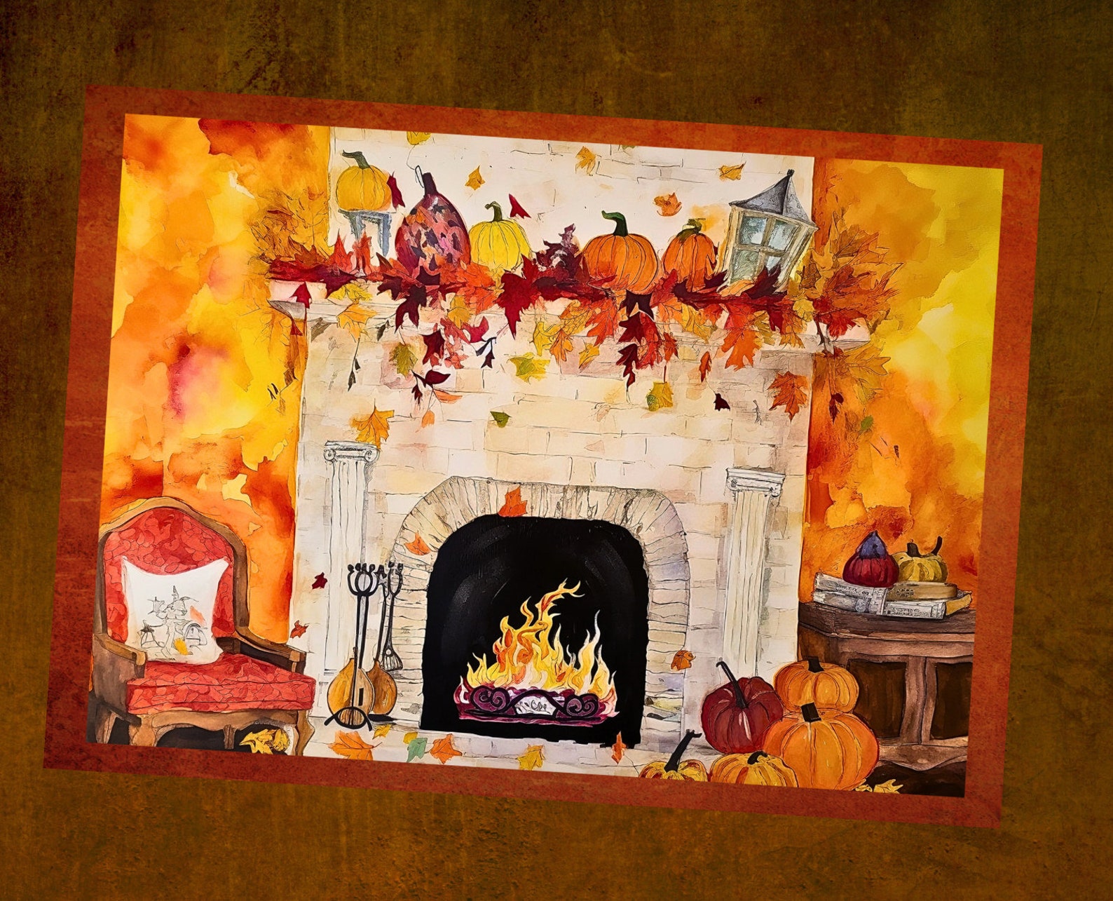 Blank Cards Set of 5 -- Whimsical Fall Note Cards, Blank Cards ...