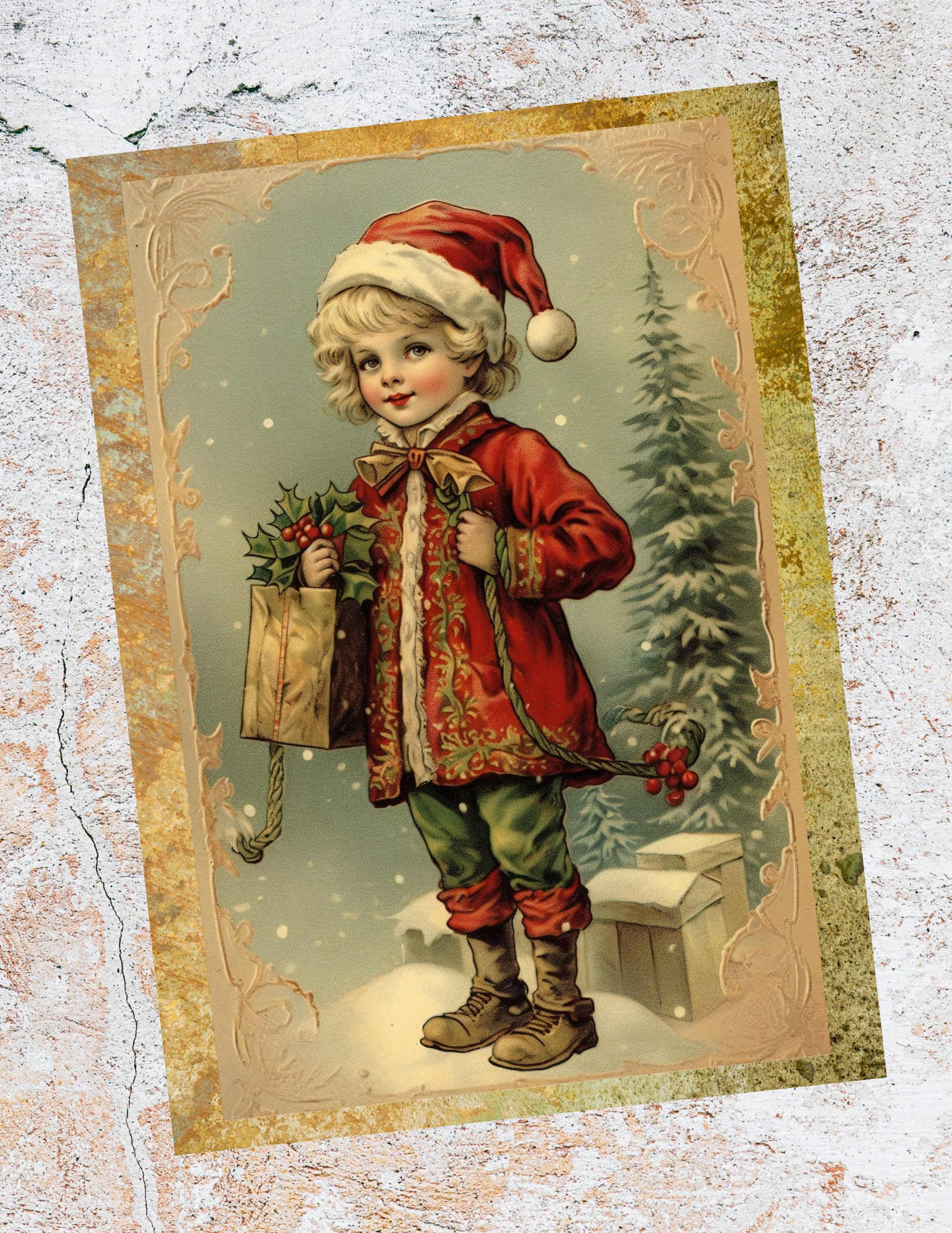 Blank Vintage Christmas Note Cards Set of 8 -- Christmas Cards, Vintage ...