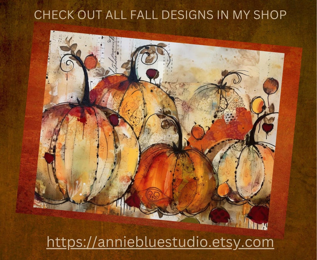 Blank Cards Set of 5 -- Whimsical Fall Note Cards, Blank Cards ...