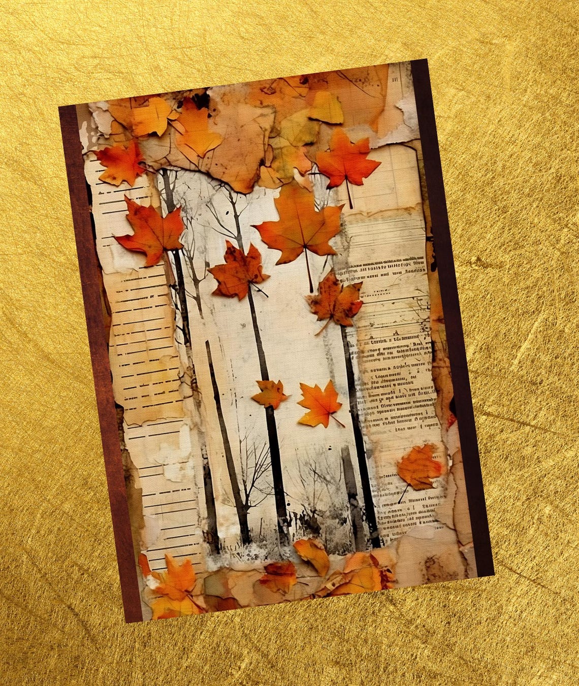 Autumn Leaves Blank Cards Set of 5 -- Fall Trees Note Cards, Blank ...