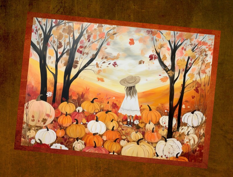 Blank Cards Set of 5 -- Whimsical Fall Note Cards, Blank Cards ...