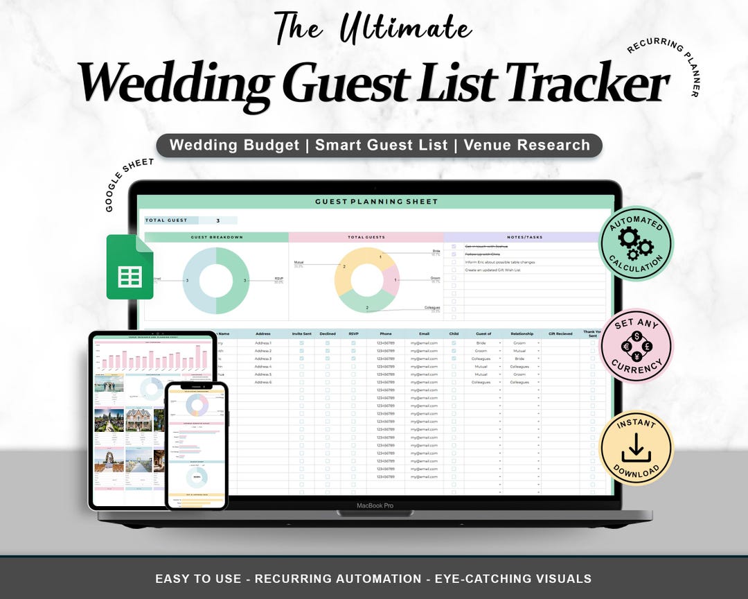 Wedding Guest List Tracker Google Sheets Wedding Guest List Template ...