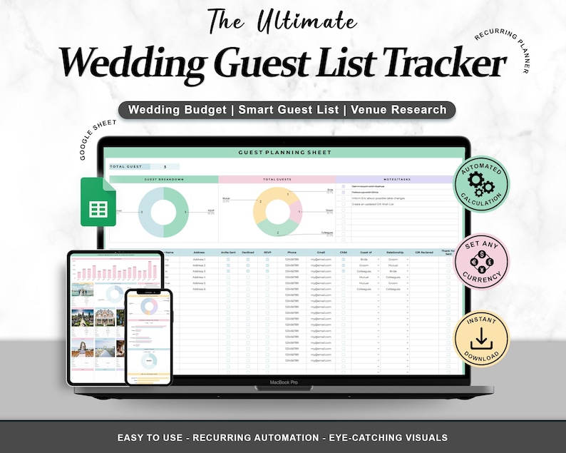 Wedding Guest List Tracker Google Sheets Wedding Guest List Template ...