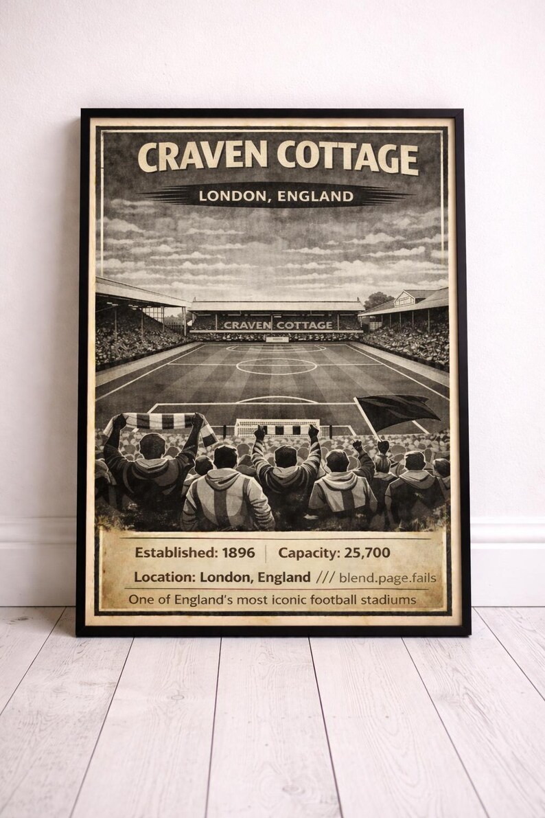 Premier League Stadium Framed Print – A2 Black Frame Football Wall Art ...