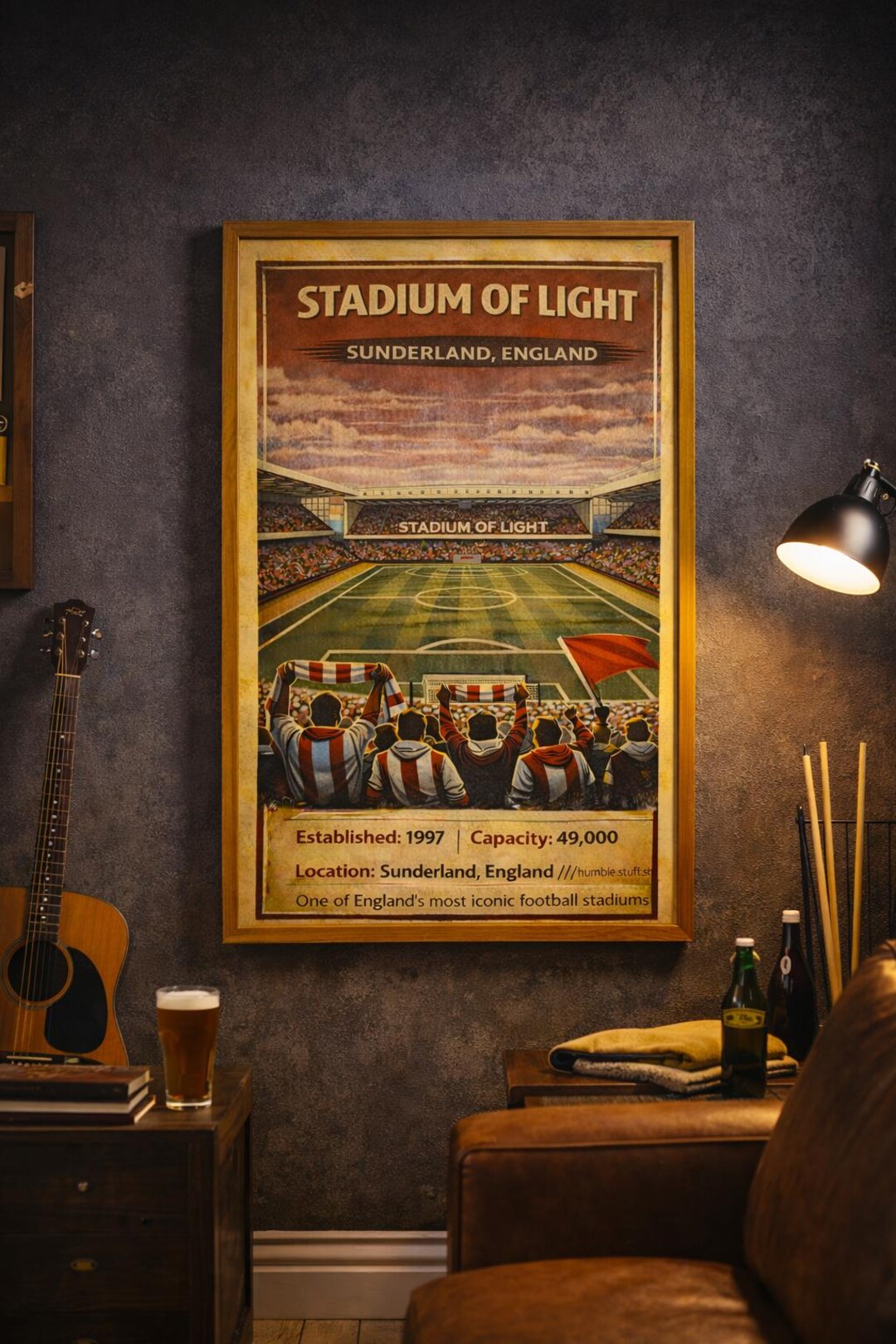 Stadium of Light Vintage Football Poster | Sunderland Art Print ...