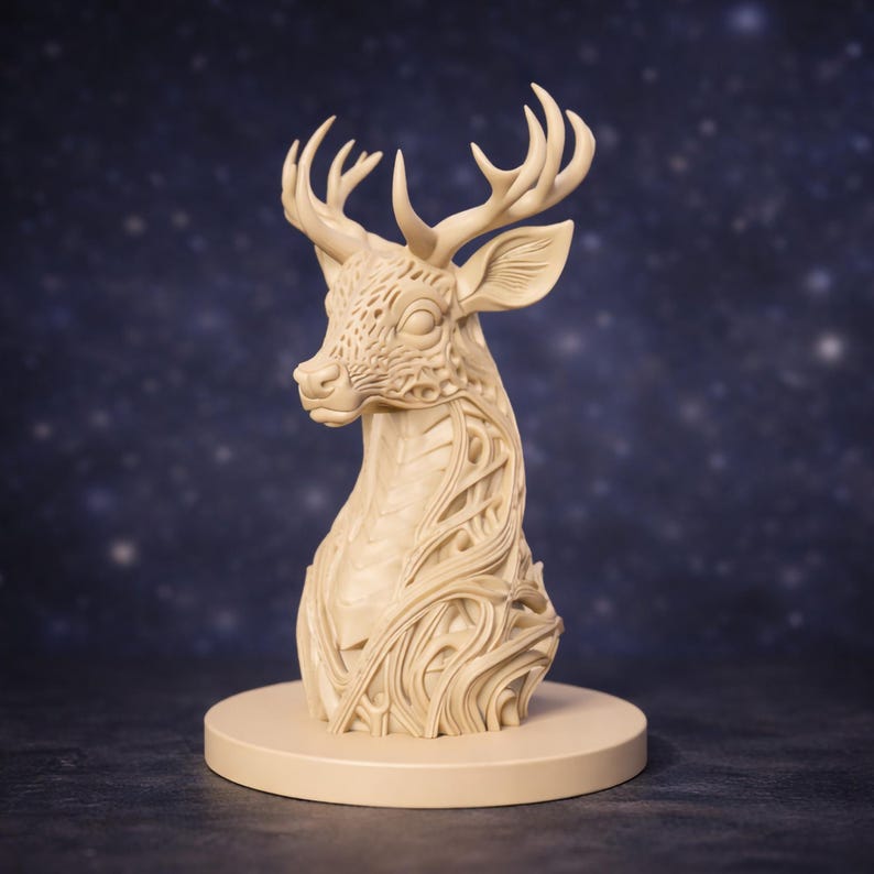 Deer Bust STL, Deer Head STL for 3D Printing, Gothic Fantasy Deer ...