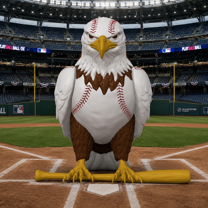 Baseball Eagle Statue | 250th Anniversary Eagle Mascot | Patriotic Bald ...