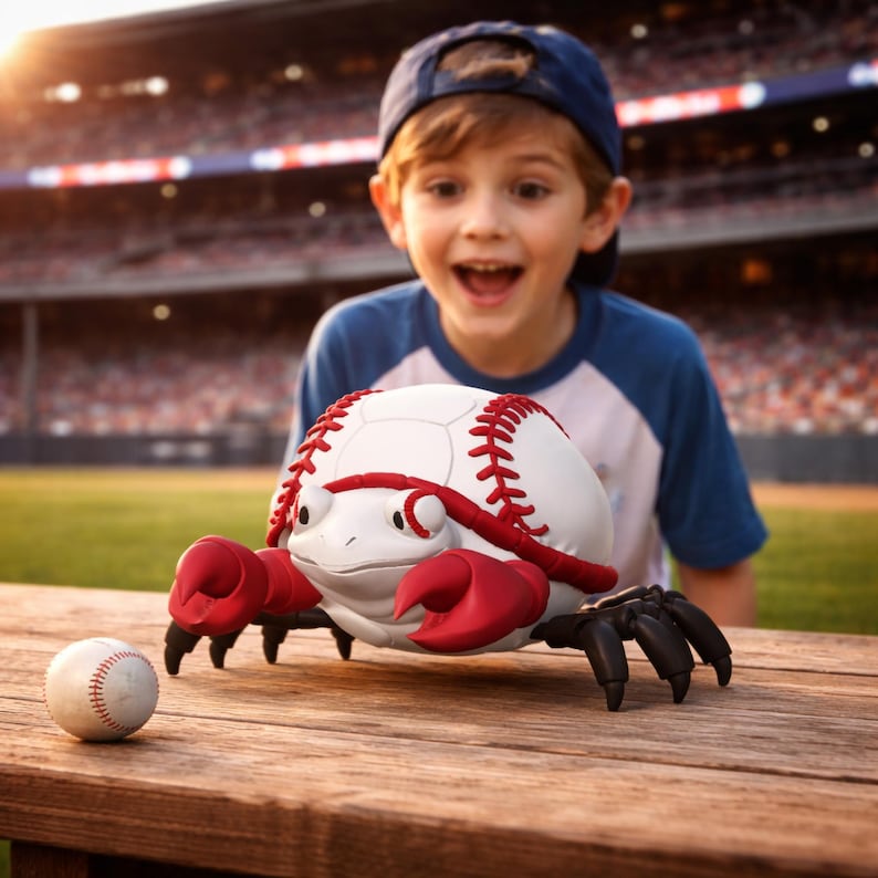 Flexi Baseball Hermit Crab STL | Articulated Crab Fidget Toy | Cute ...