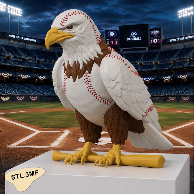 Baseball Eagle Statue | 250th Anniversary Eagle Mascot | Patriotic Bald ...