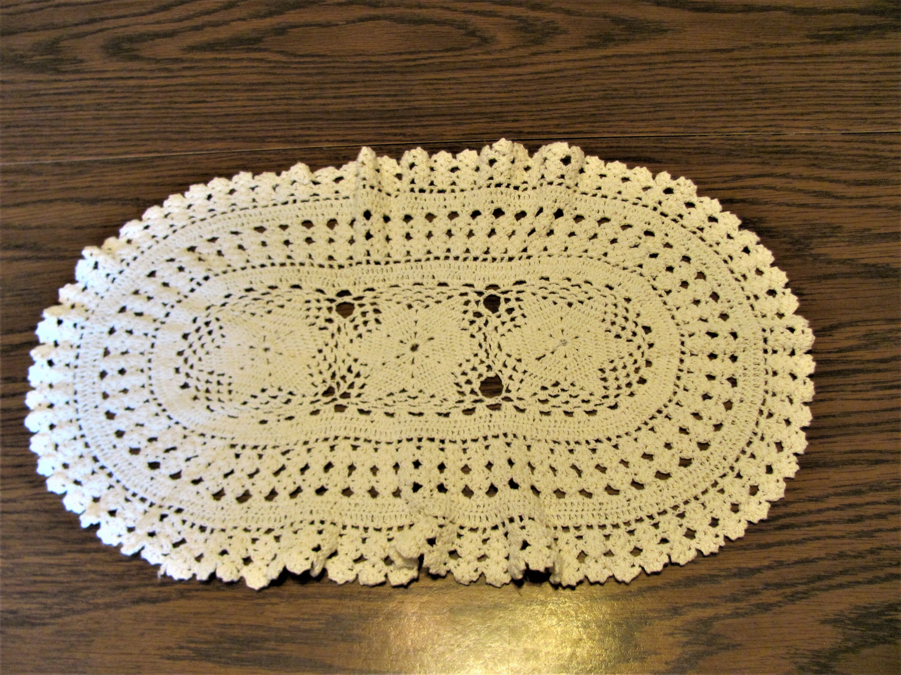 Doilies Oblong Crochet Off White Doily 17 x 11 Off White Hand Crochet ...