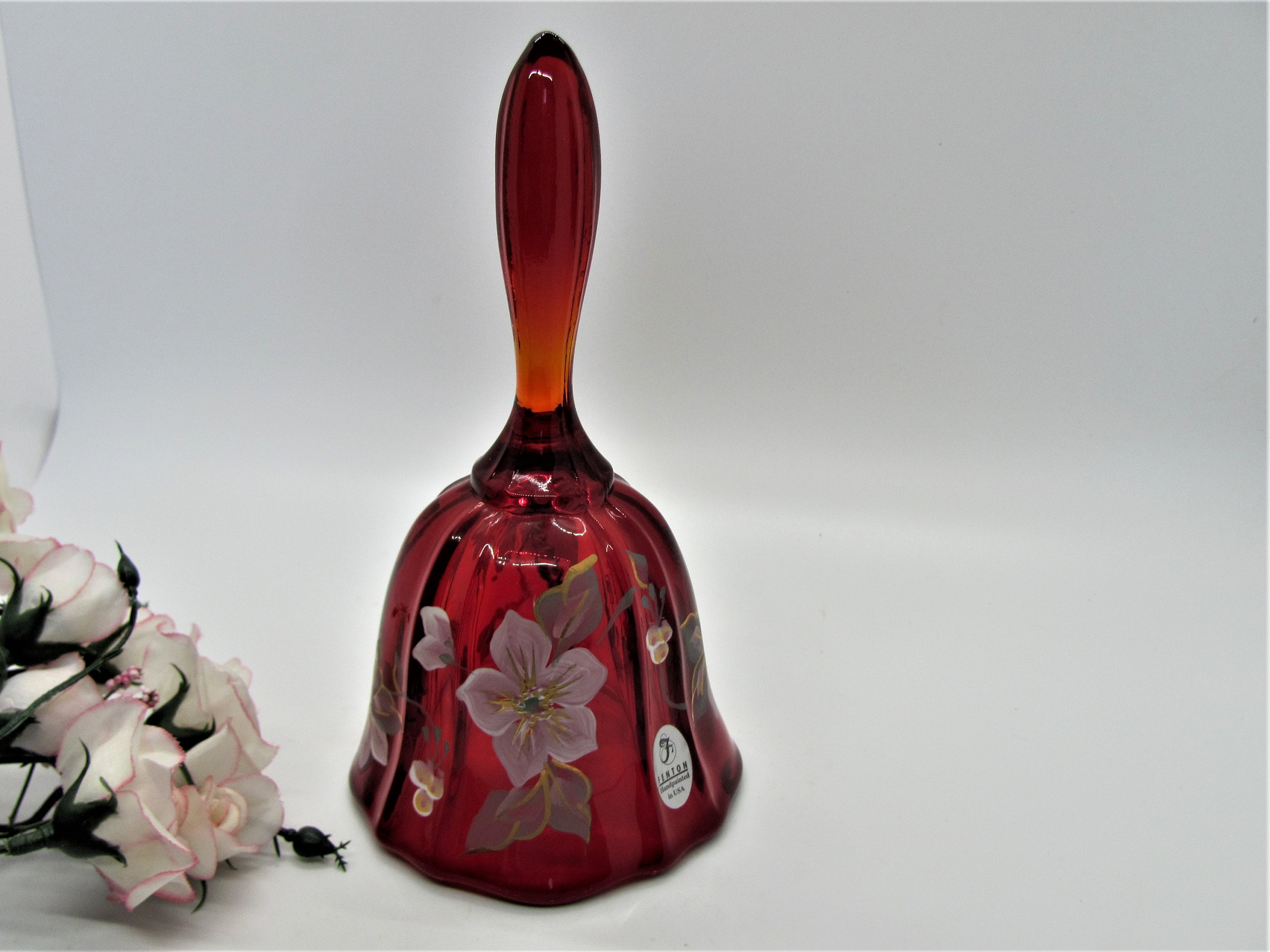 Glass Sculptures & Figurines Vintage Fenton Ruby Red Glass Bell W ...
