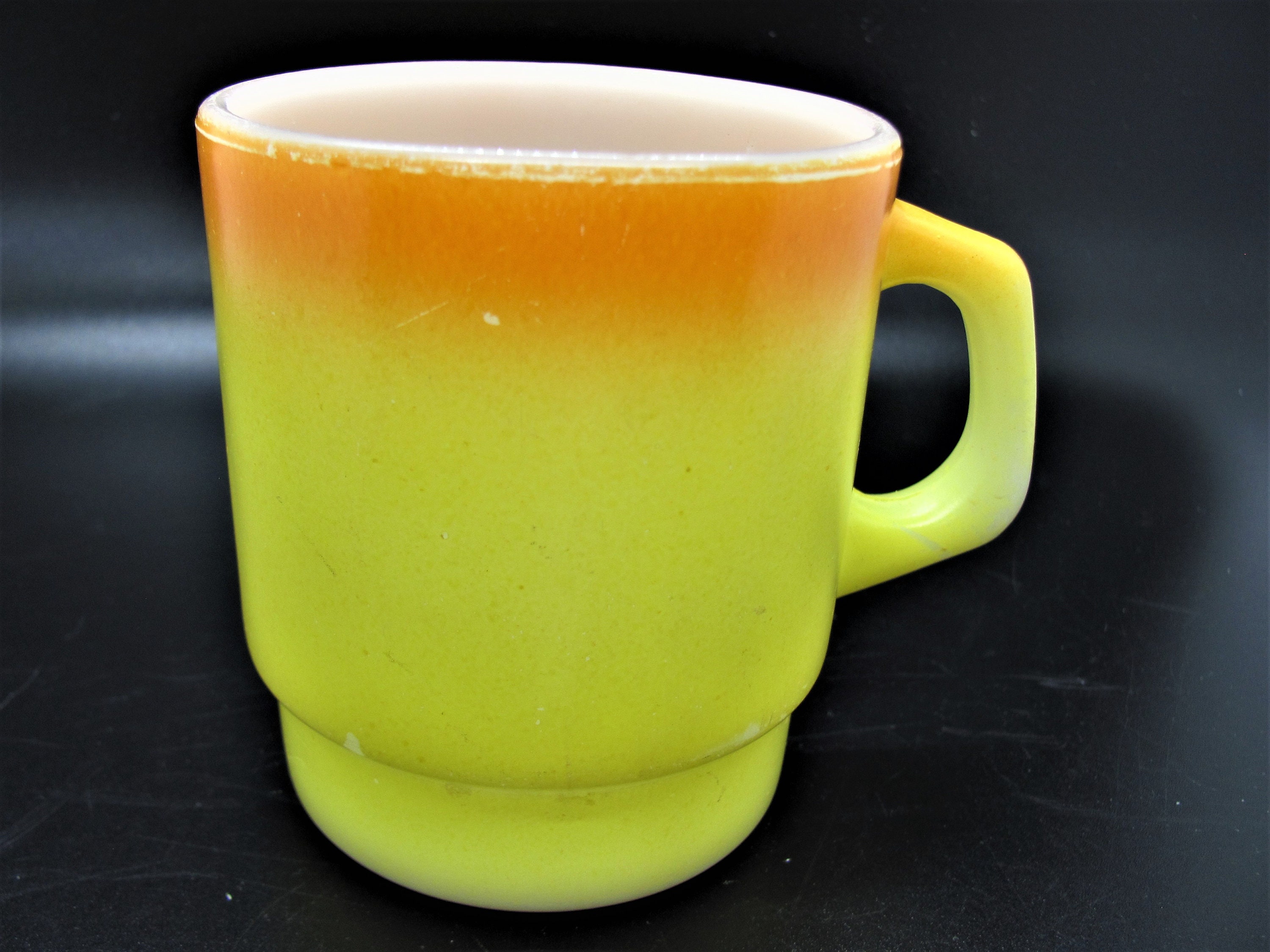 Drink & Barware Mugs Drinkware Fire king Stackable Milk Glass Yellow ...