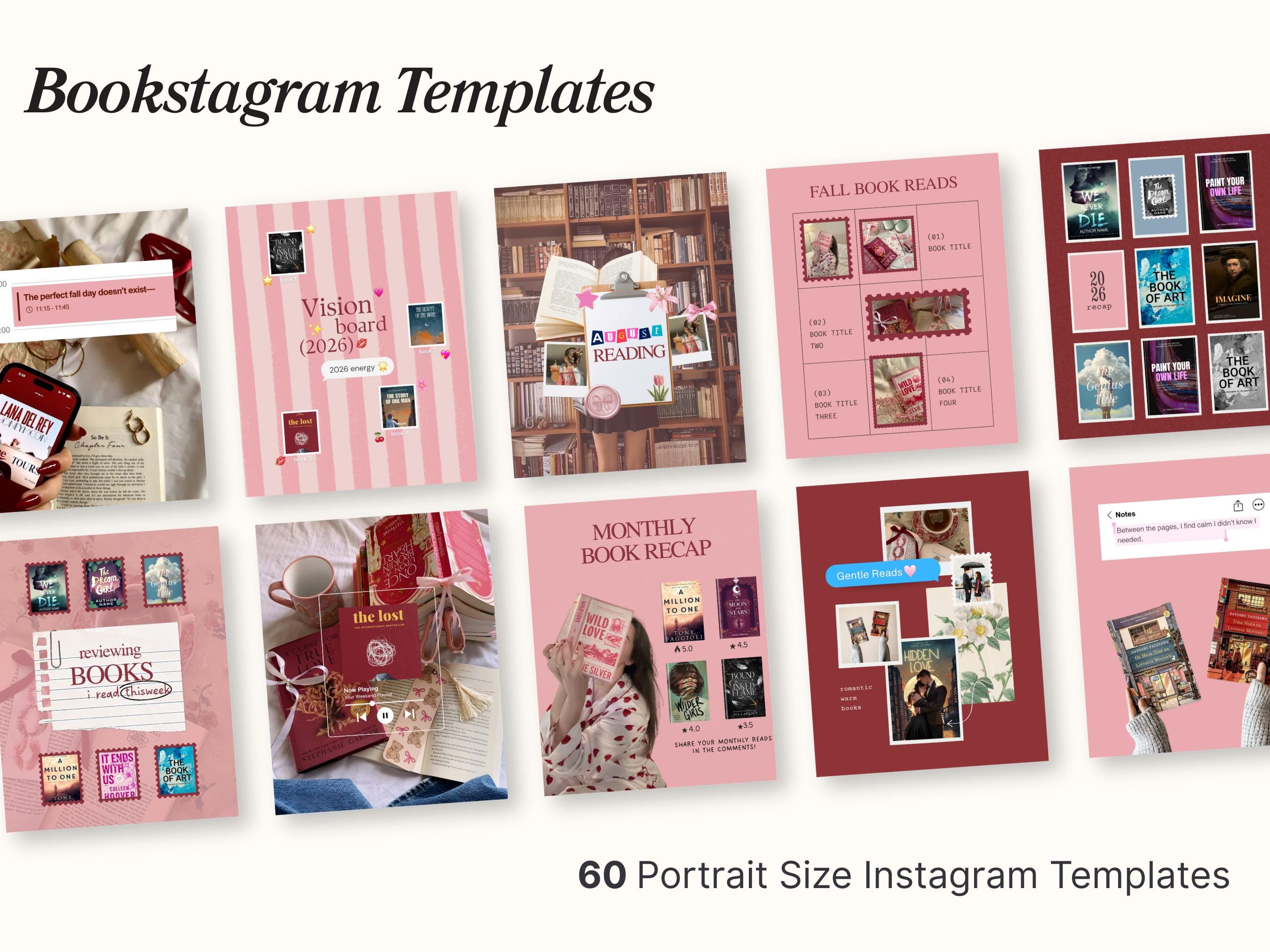 Bookstagram Canva Templates, Booktok Instagram Post, Trendy IOS Cozy ...
