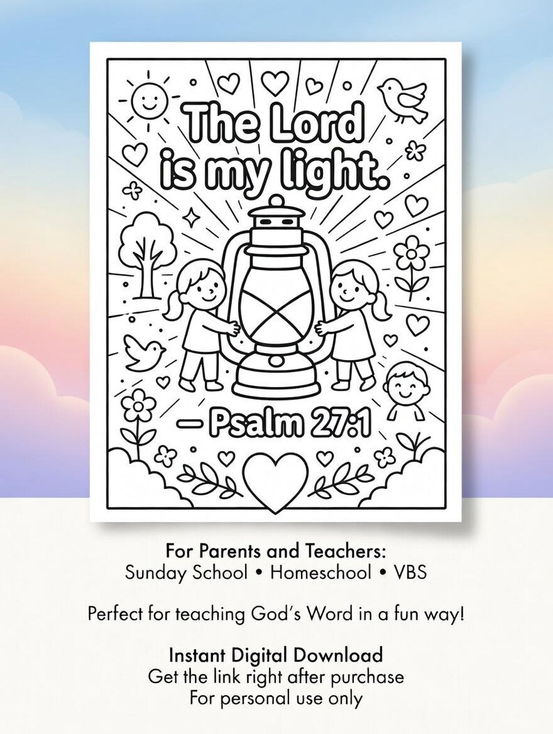 50 Kids Bible Verses Coloring Pages | Christian, Bible Study Printable ...