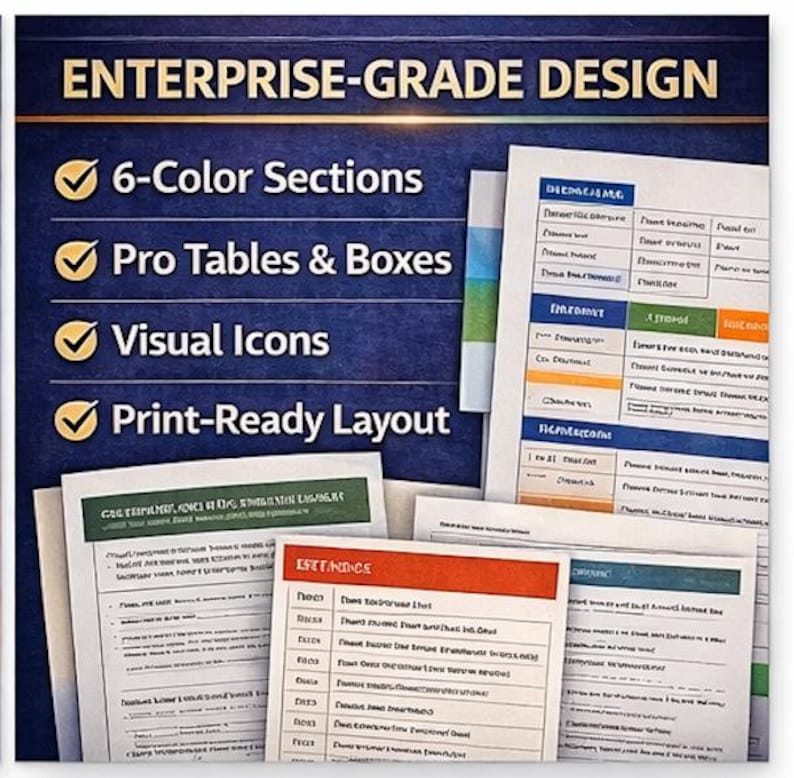 17-page SOP Template | Color-coded Business Process (word & PDF) - Etsy