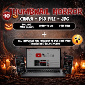 Horror Youtube Thumbnails for Story Games | Dark Scary Designs | Canva ...