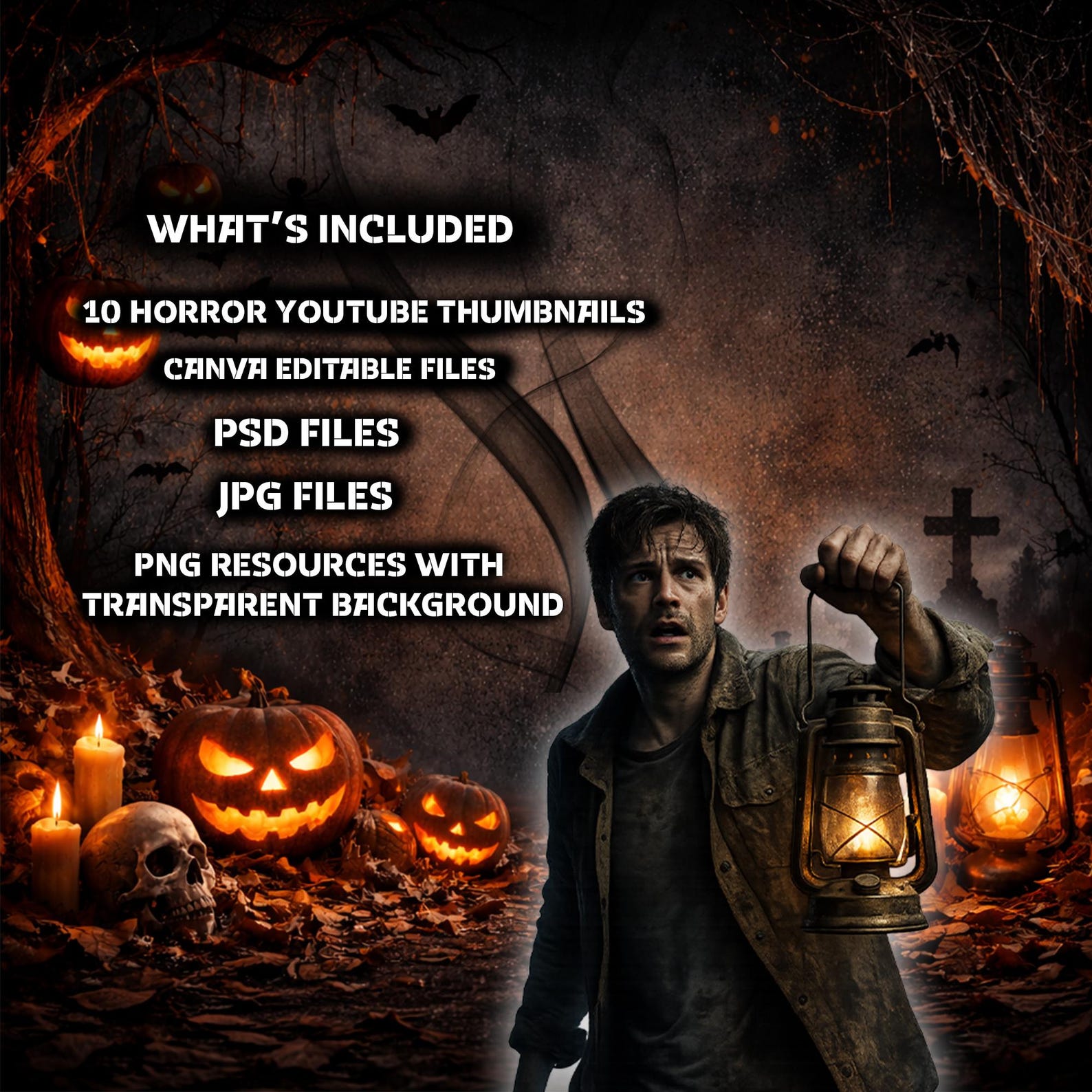 Horror Youtube Thumbnails for Story Games | Dark Scary Designs | Canva ...