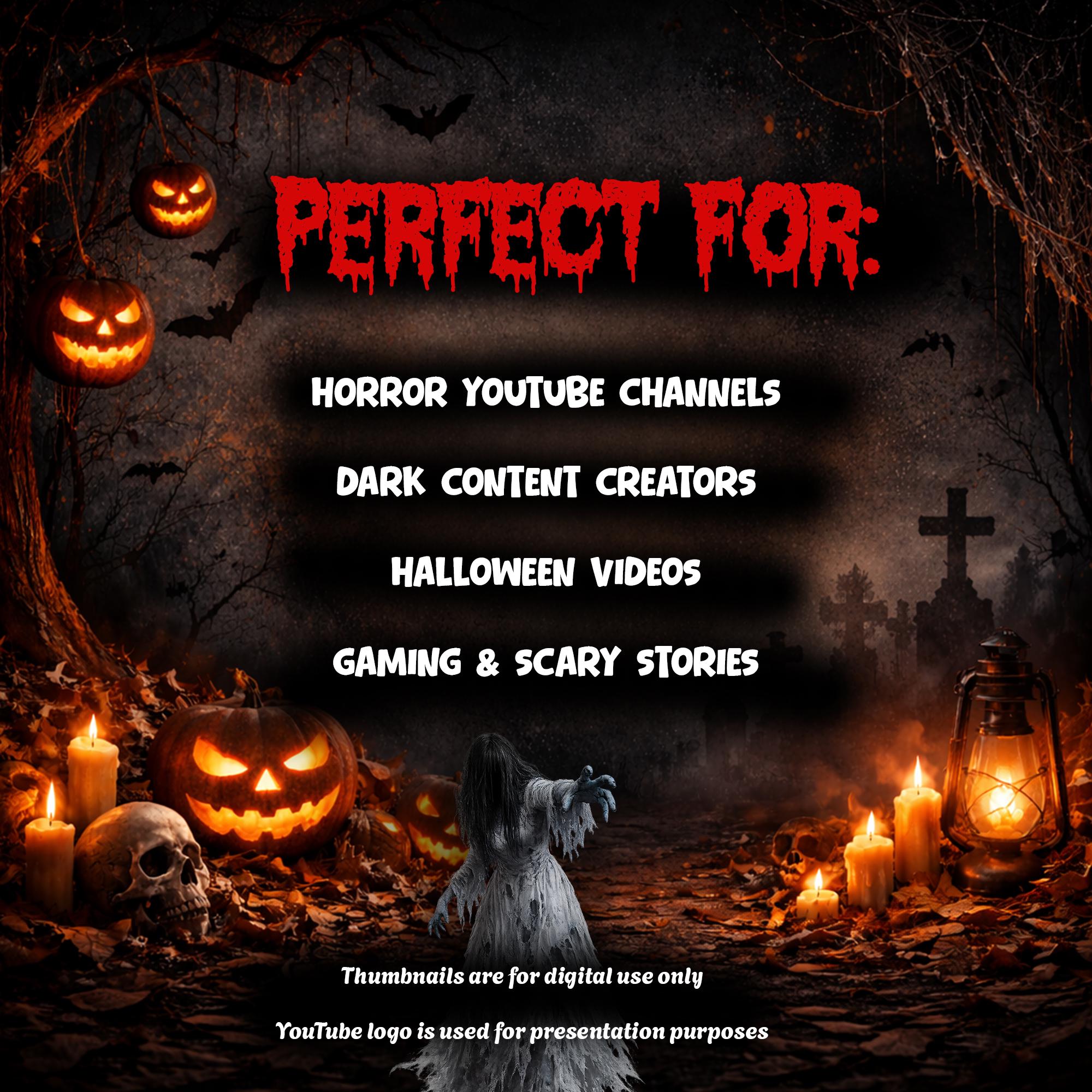 Horror Youtube Thumbnails for Story Games | Dark Scary Designs | Canva ...
