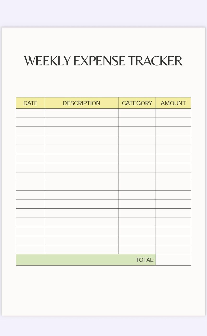Minimalist Expense Tracker Printable, Monthly Financial Planner (PDF ...