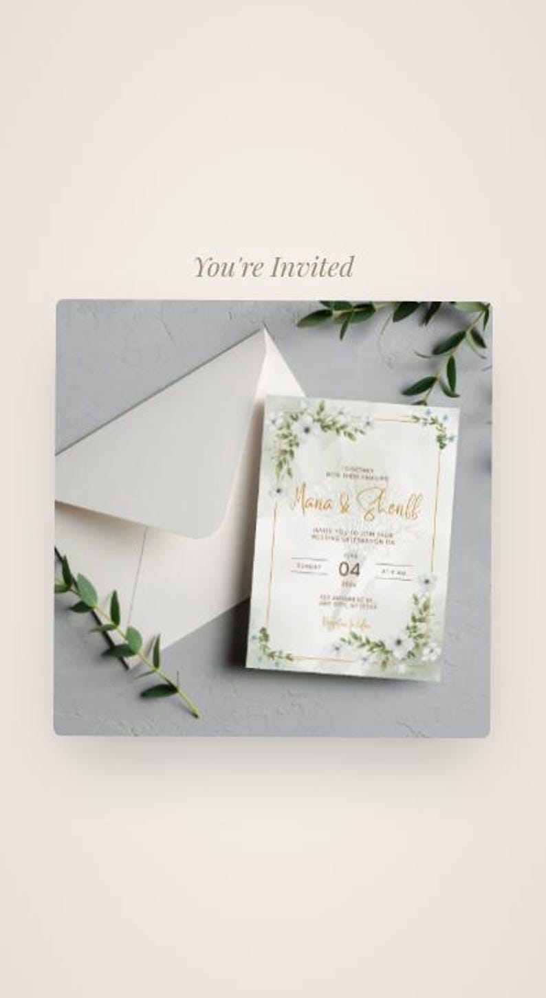 Sage Green Botanical Wedding Invitation Suite, Floral Watercolor Invite ...