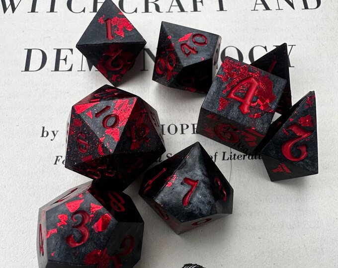 DND Dice Set Blood Spatter 7 Piece Polyhedral Dice Set - Etsy