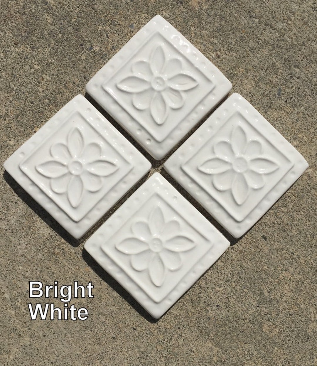8 Colors IN STOCK, 2x2 Embroidered Clay Rosette Accent Tiles in Sets of ...