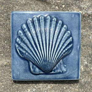 Seashore Series 3x3 Tiles in Denim Blue Glaze, Nine Designs Grouped in ...