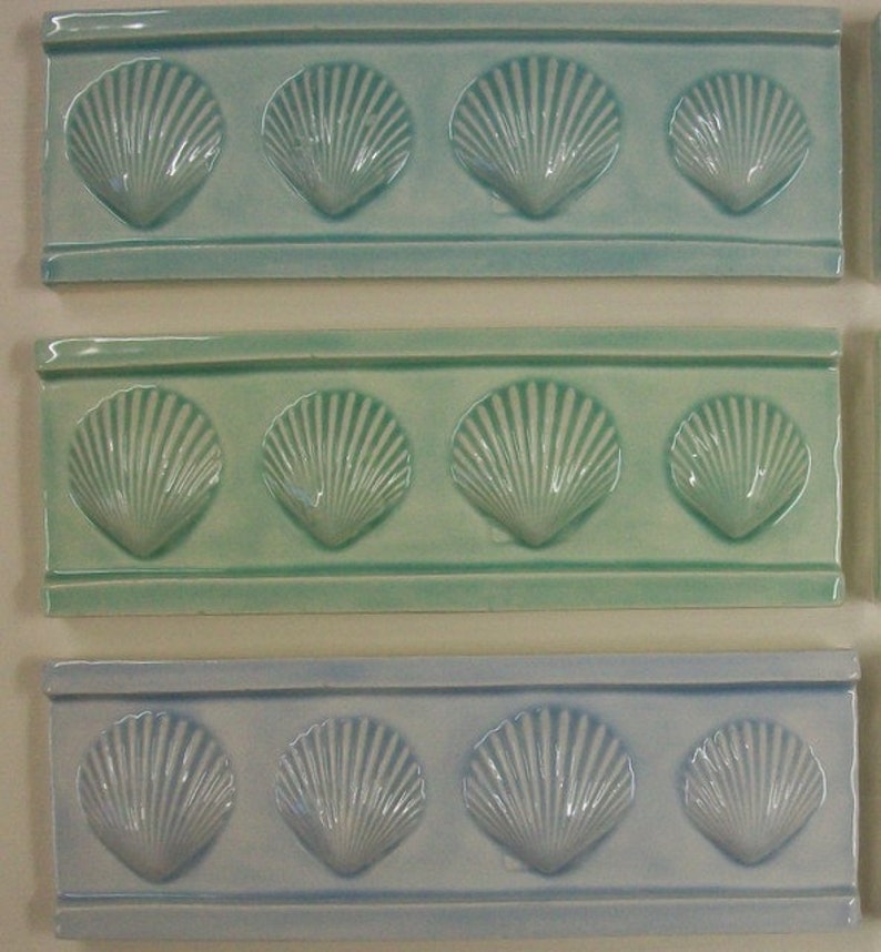 Ceramic Seashell Border Tile 2 X 6 Border Tile | Etsy
