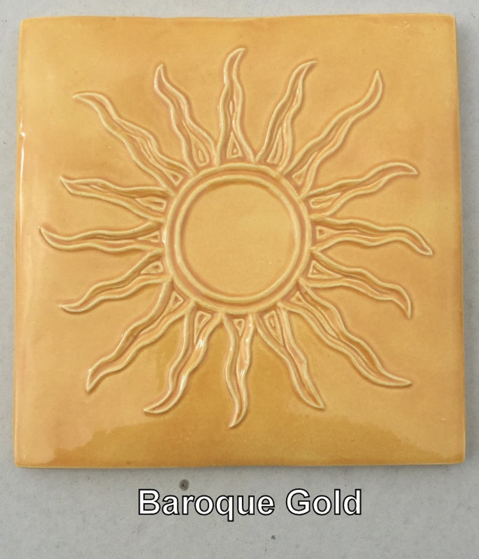 In Stock in Three Glazes 6x6 Sun Accent Tile Kitchen Tile - Etsy