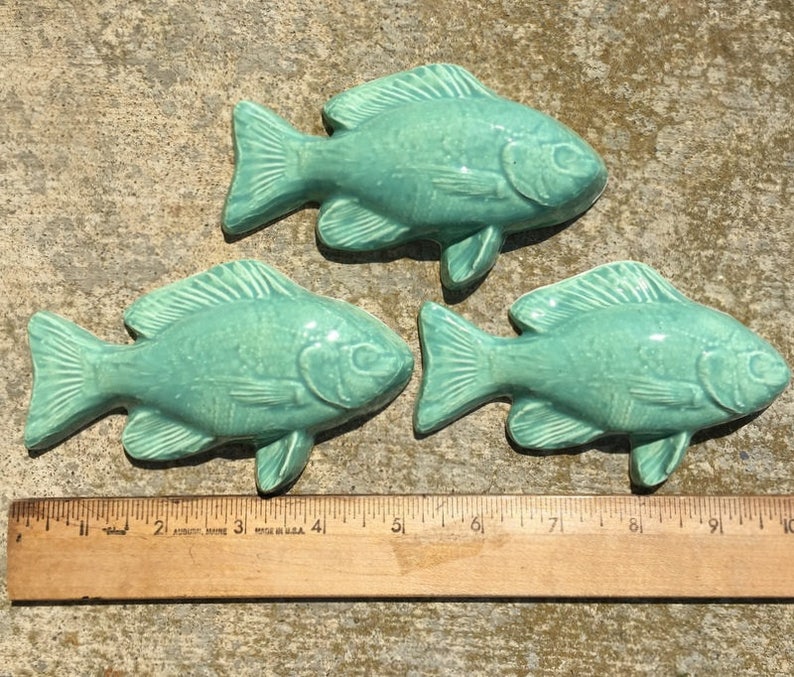 Ceramic Fish Tiles Set of 3 Medium Fish Swimming Right in | Etsy