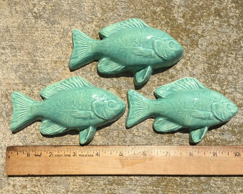 Ceramic Fish Tiles Set of 3 Medium Fish Swimming Right in | Etsy
