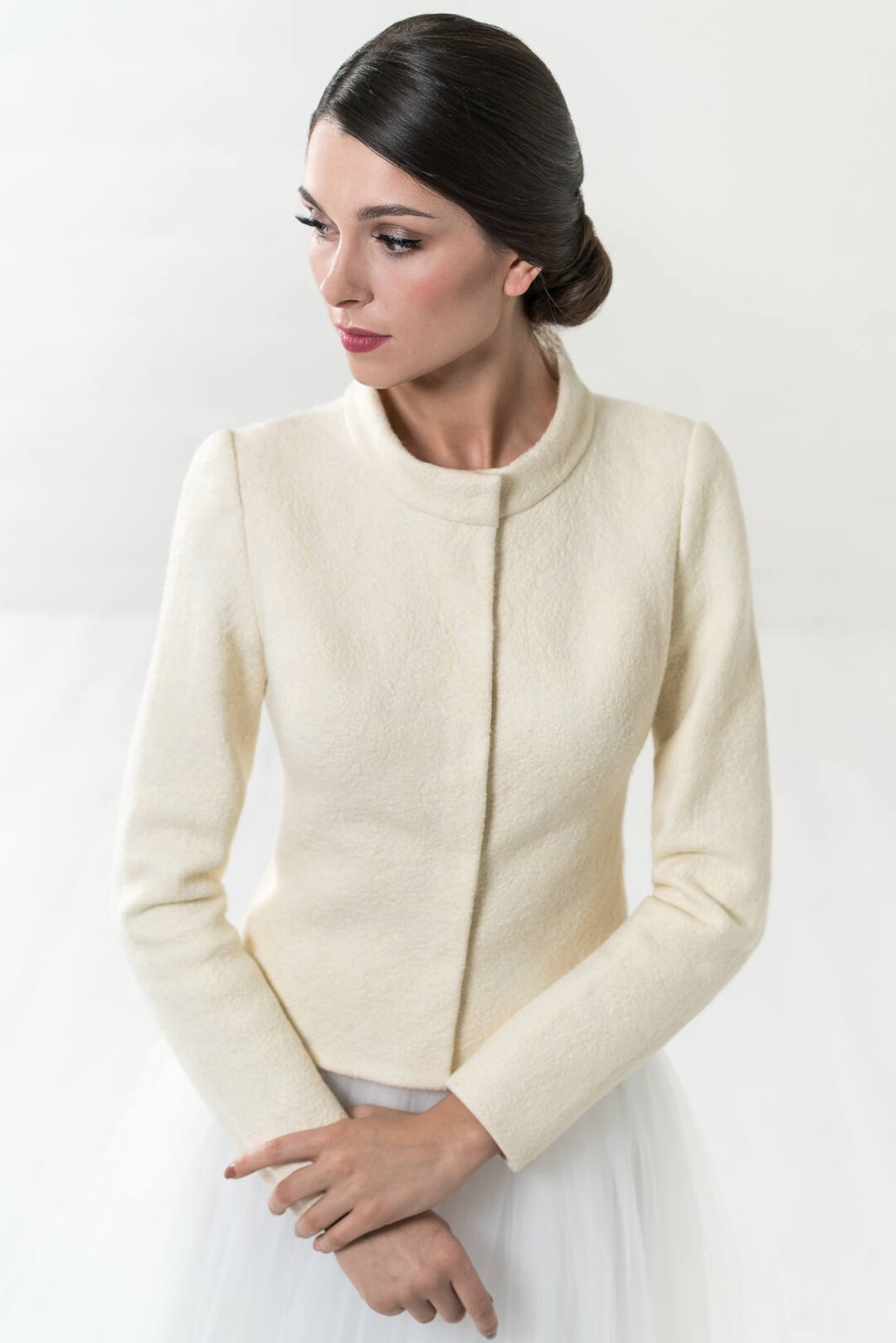 Minimalist Bridal Jacket, Warm Bridal Bolero, Wedding Cardigan, Elegant ...
