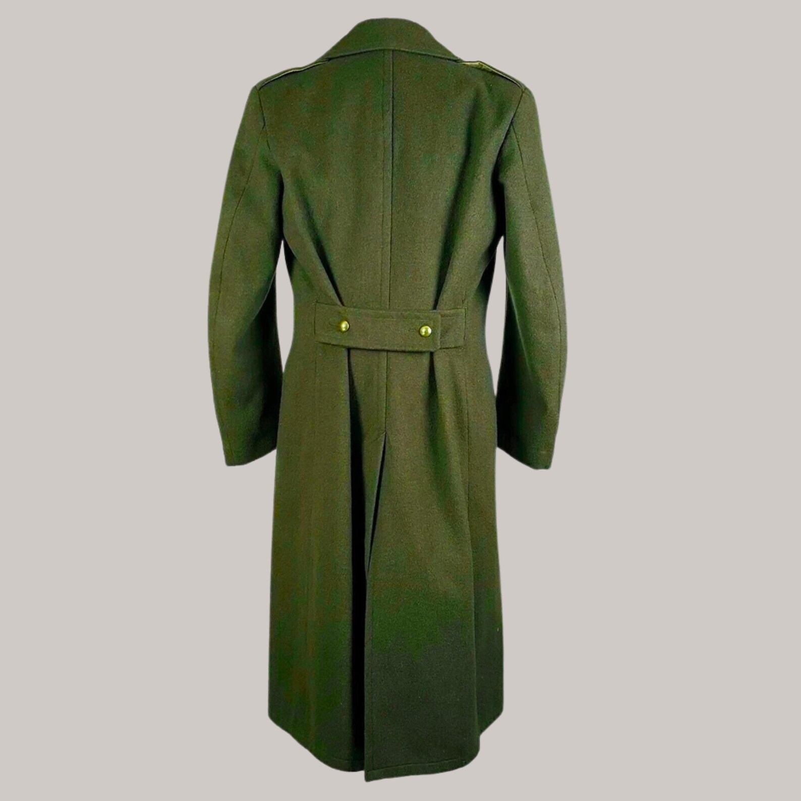 Men’s Olive Green Military Greatcoat | Full-length Double-breasted Wool ...