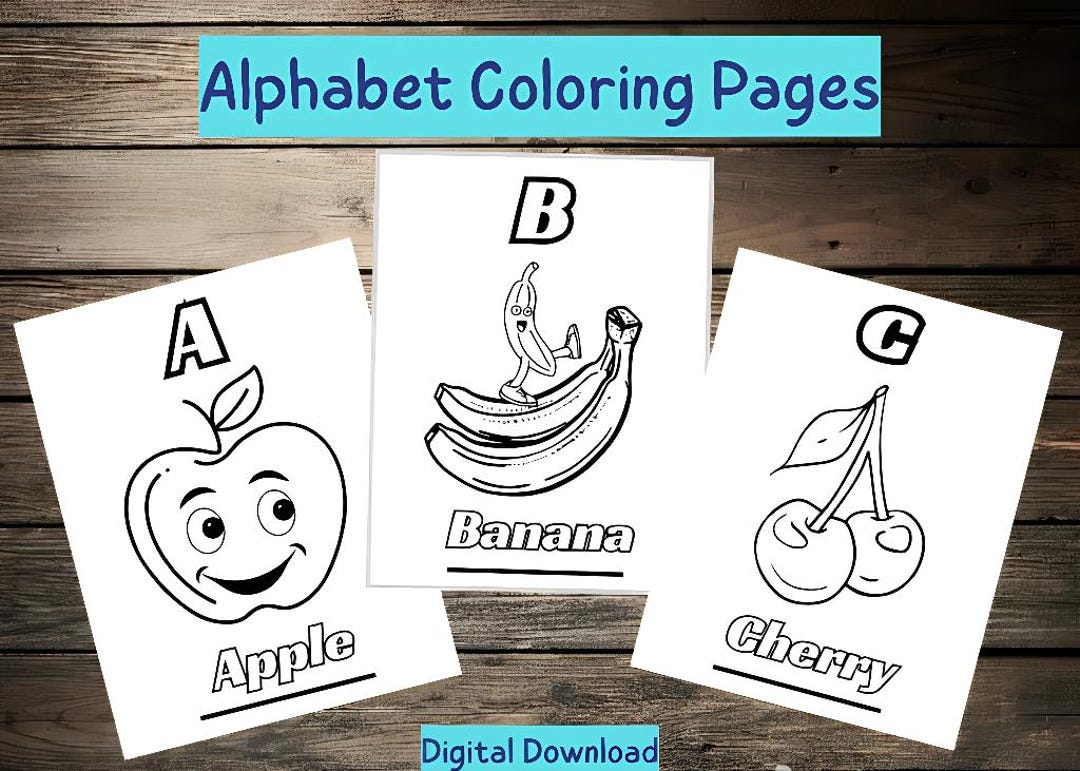 Fruit Alphabet Coloring Book for Kid's - Etsy