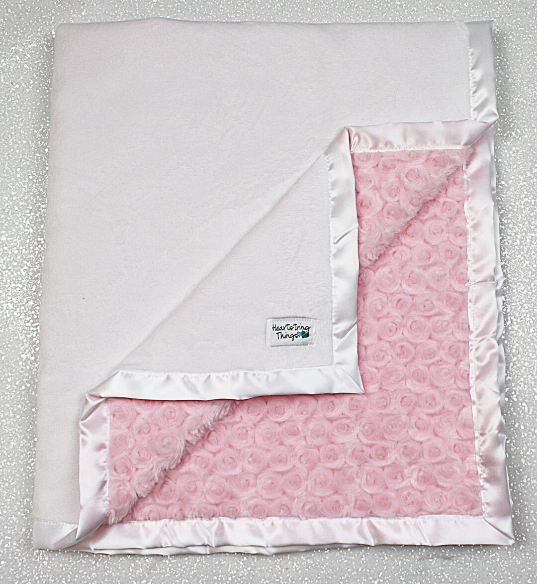 Pink and White Blanket, Minky, Soft Blanket, Baby Girl, Adult Blanket ...