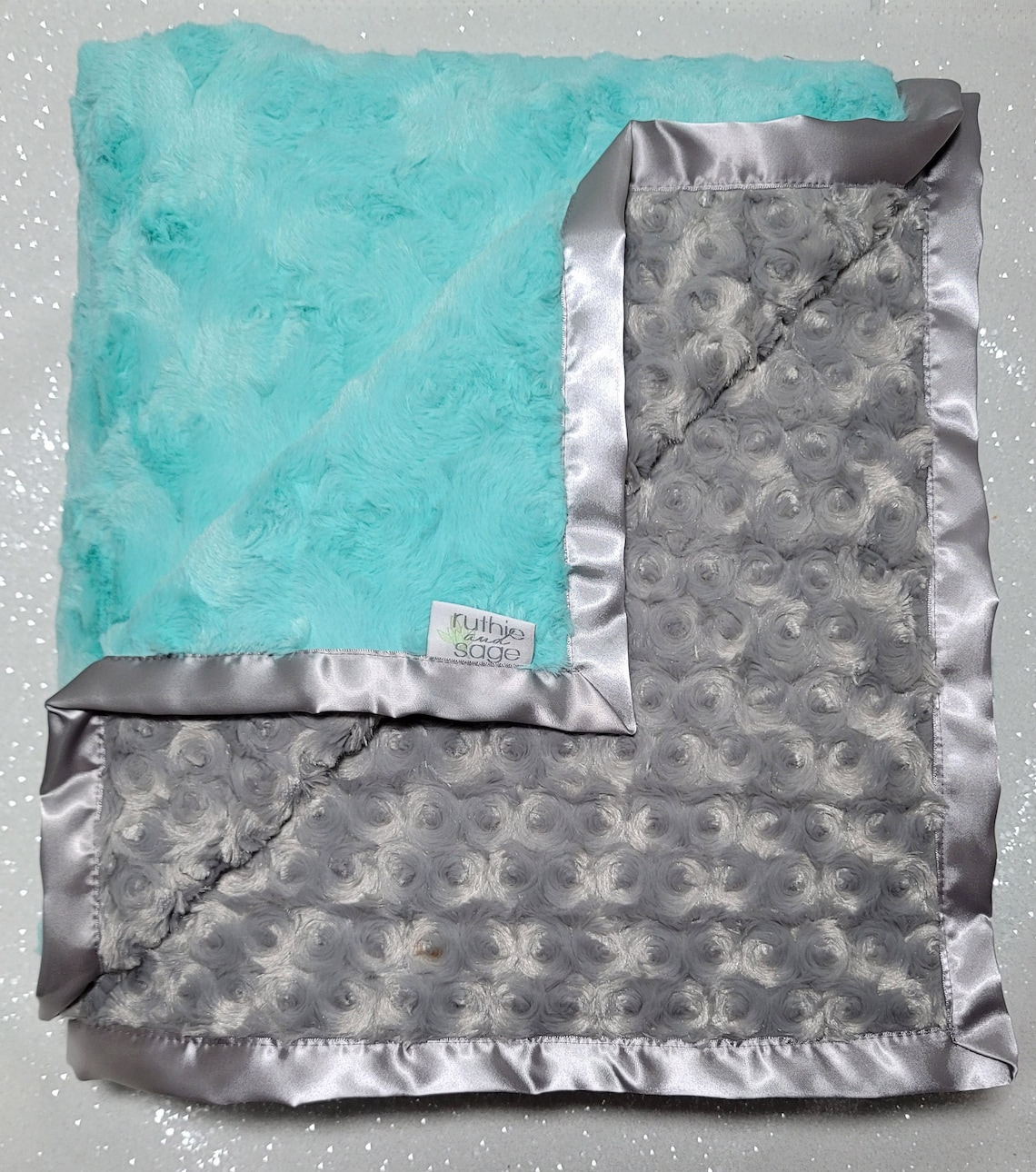 Minky Blanket Baby Girl Blanket for Girl Aqua and Lavender - Etsy