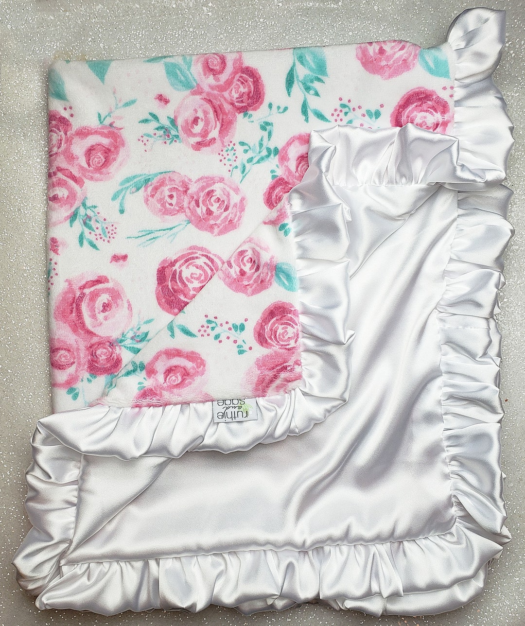 Minky Blanket, Baby Girl Blanket, Floral Minky, Rose Minky, Silky ...