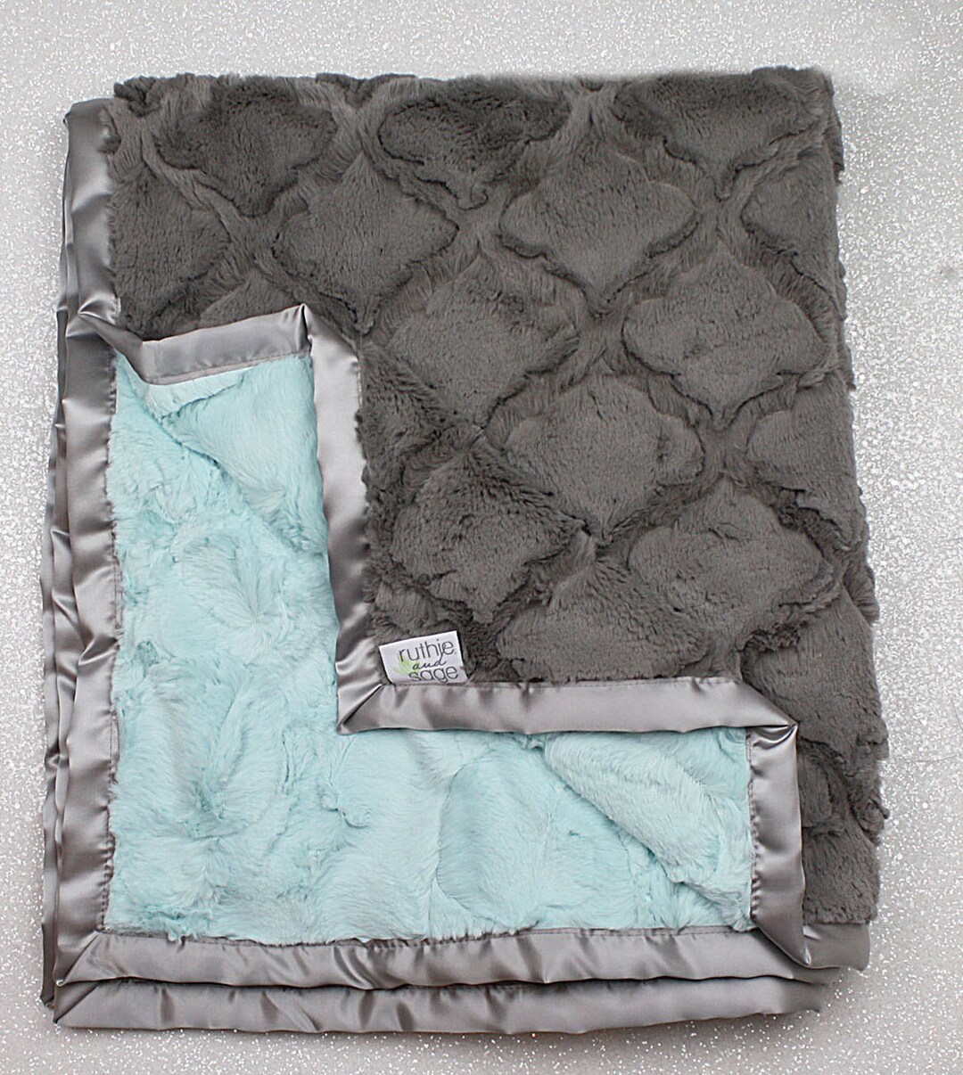 Minky Blanket, Faux Fur Throw, Seaglass Hide, Ocean Water Minky ...