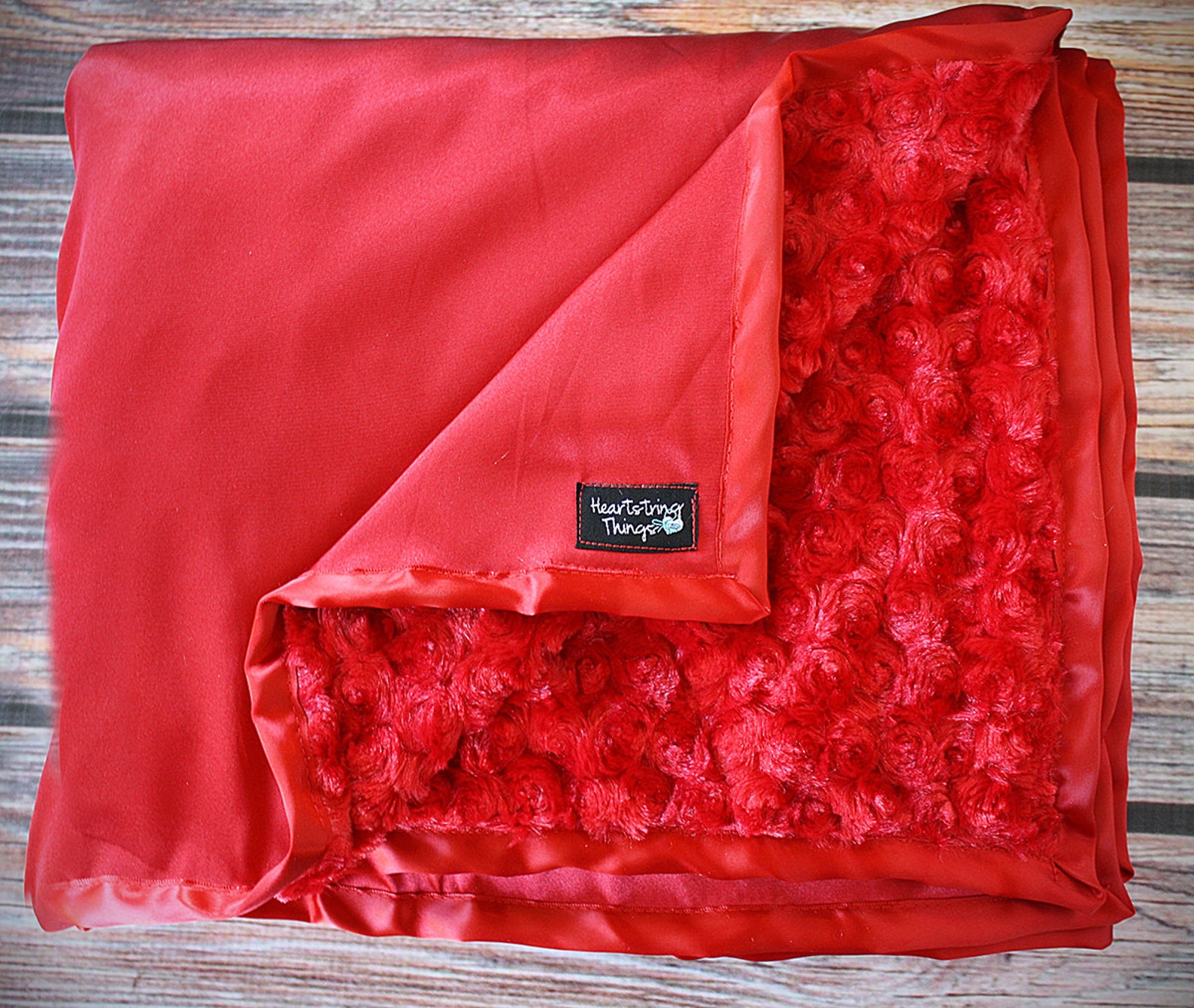 Minky Blanket Adult minky baby girl gift pink satin ruffle | Etsy