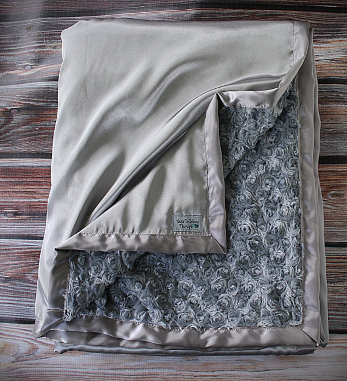 Silver Throw Silver Minky Adult Sized Minky Oversized | Etsy