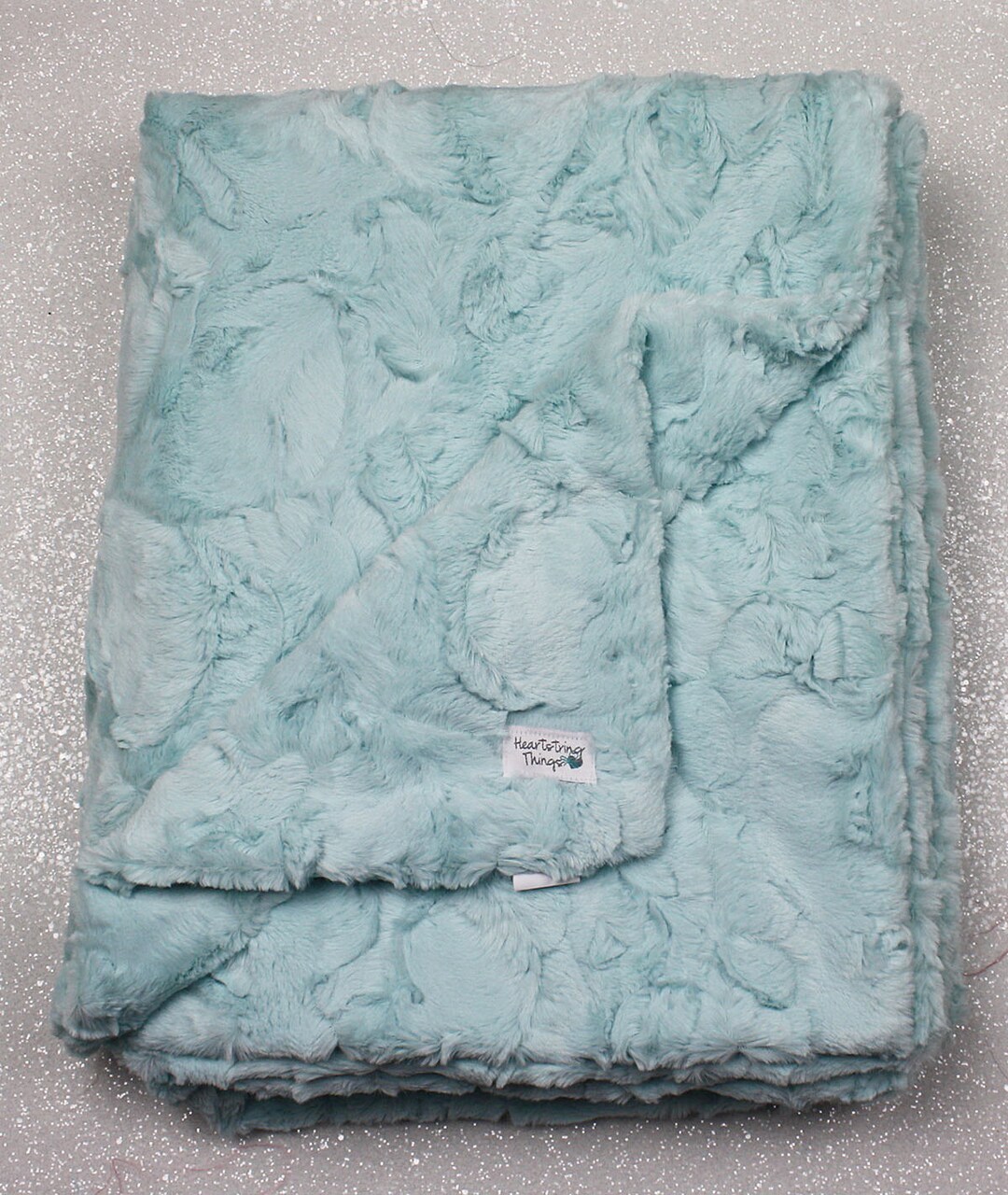 Minky Blanket, Faux Fur Throw, Seaglass Hide, Ocean Water Minky ...