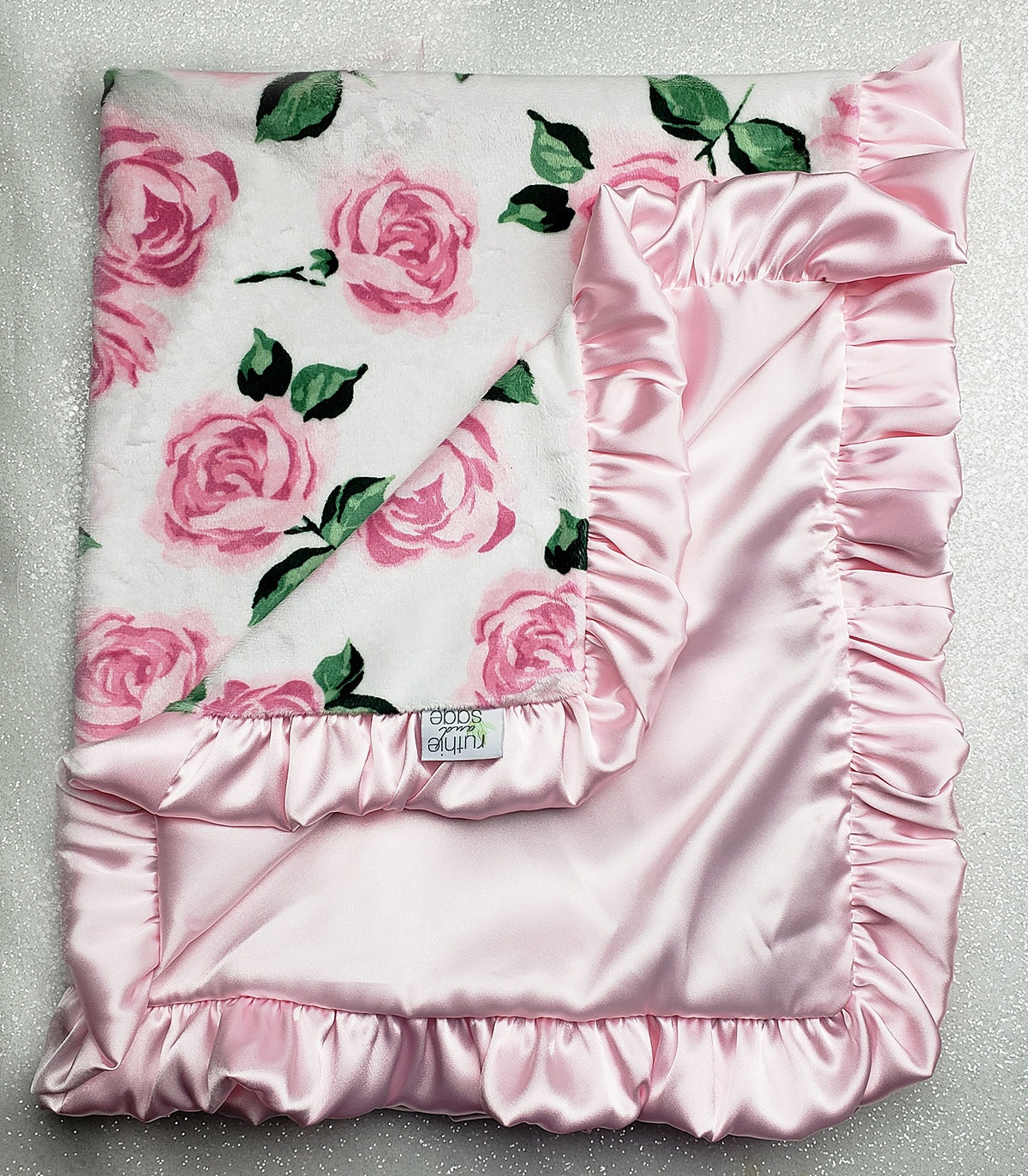 Minky Blanket Baby Girl Blanket Floral Minky Rose Minky Silky Blanket Minky and Satin Pink and White Ruffle Blanket Flower Blanket Etsy UK