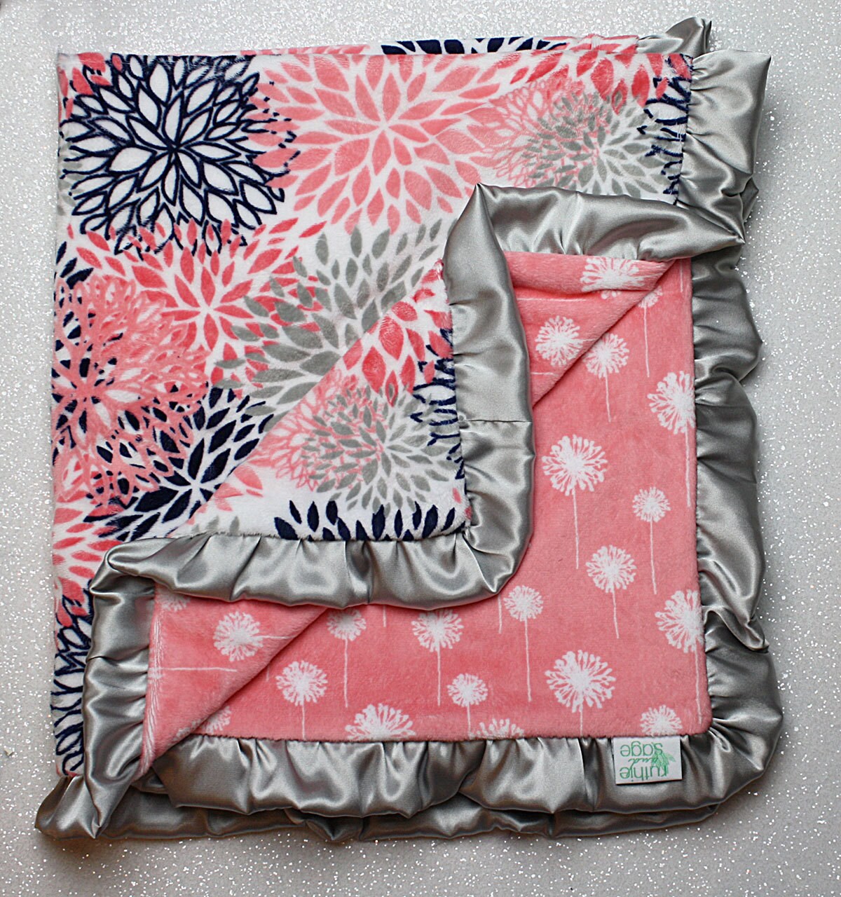 Minky blanket baby girl blanket baby gift Floral blanket | Etsy