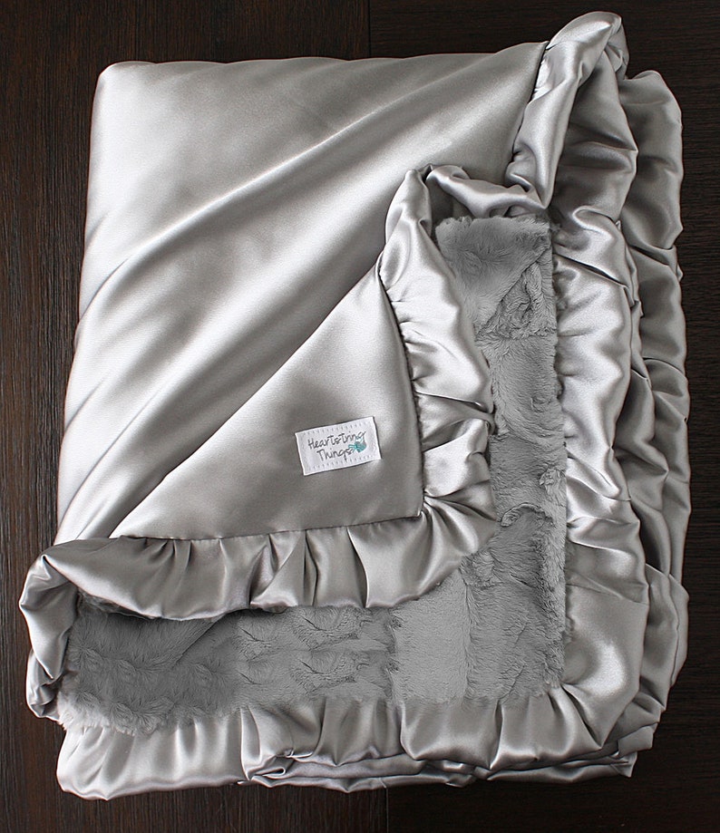 Silver Throw Silver Minky Adult Sized Minky Oversized - Etsy